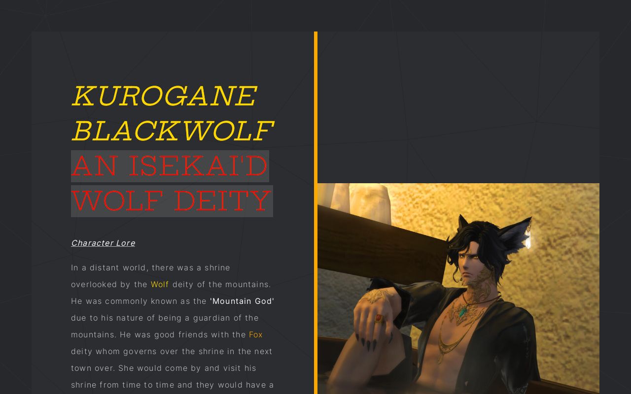 The isekai'd Wolf Deity